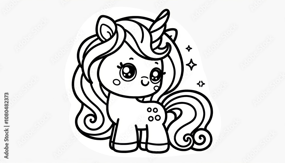 Magical Pony and Unicorn Coloring Pages for Kids - Adorable Cartoon ...