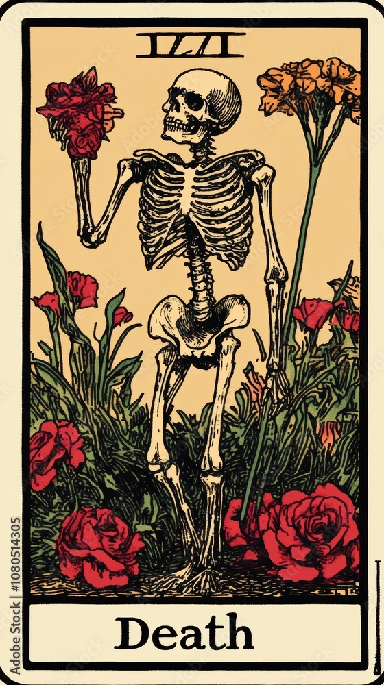 Tarot "Death" card png with horror background with black border and ...