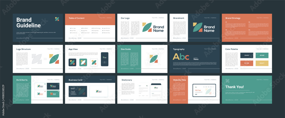 Logo Guideline template. Logo Guide Book. Logotype presentation ...