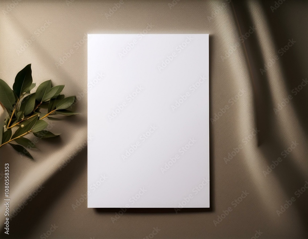 A4 size white paper mock up isolated on soft background. Blank portrait ...
