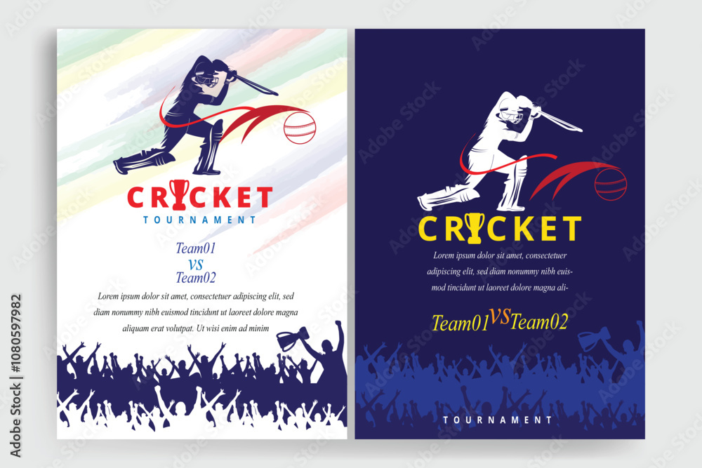 illustration of a cricket invitation card Stock Vector | Adobe Stock