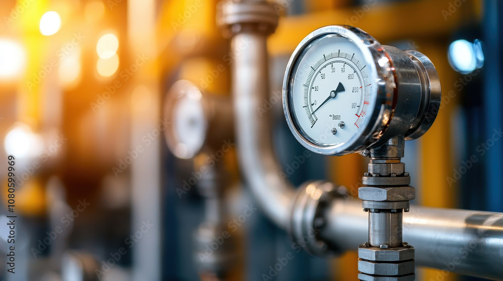 Foto de Stock Detailed view of process piping in a chemical plant, with ...