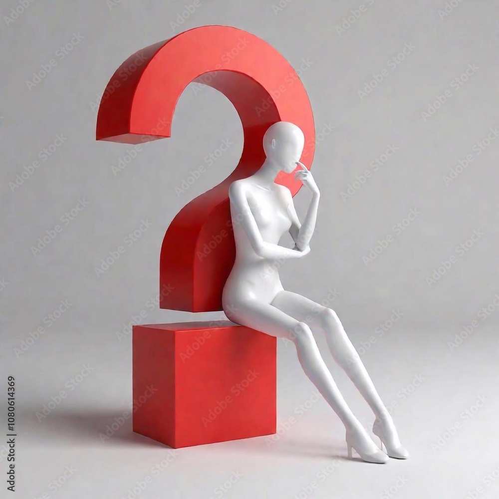 A high-resolution 3D digital artwork featuring a smooth, off-white ...