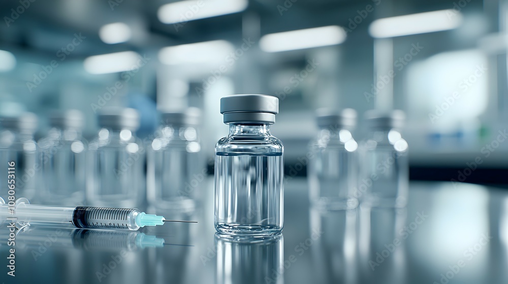 Clinical Laboratory Setup with Syringe and Vials - Organized Vials and ...