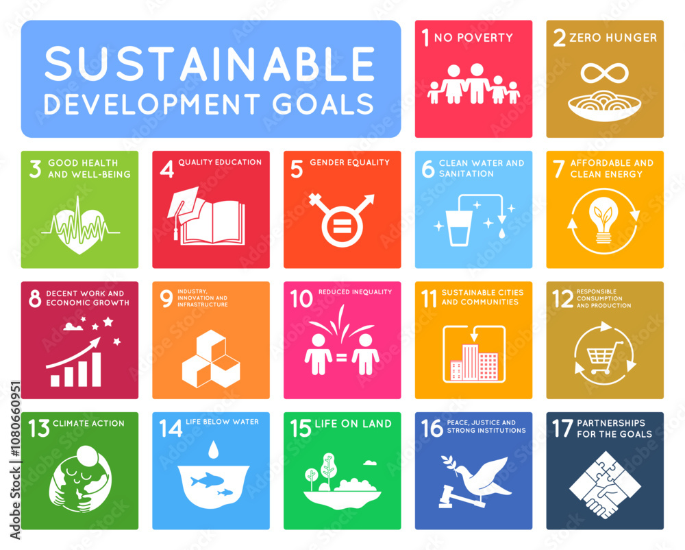 Vector de Stock Sustainable Development Goals Corporate Social Responsibility Project Goal for a ...