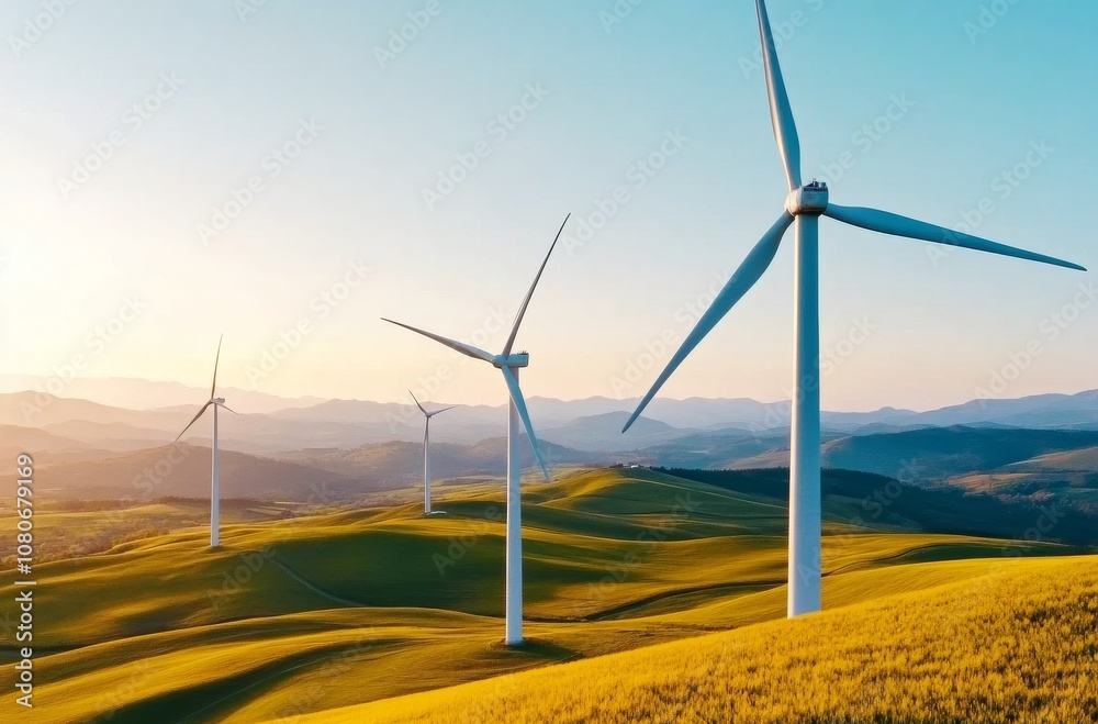 Harnessing nature's power the rise of wind energy in sustainable landscapes Stock Photo | Adobe ...