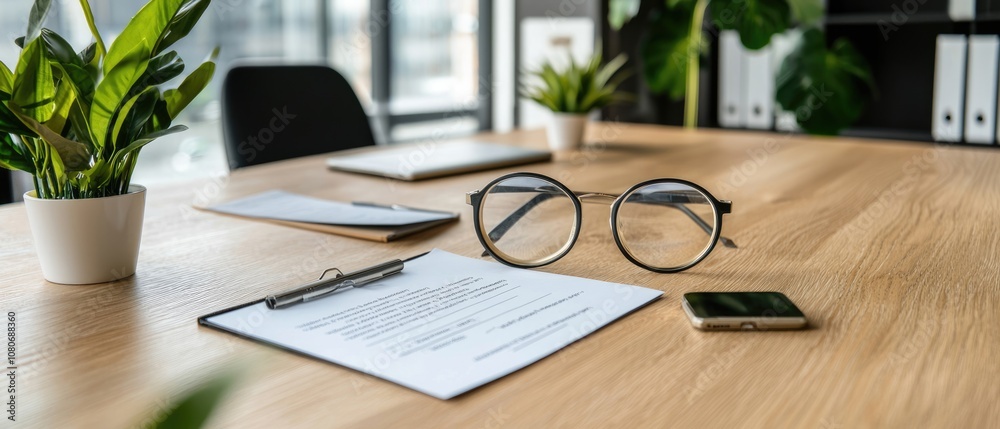 Compliance report with Screening Approved, close-up, professional desk ...