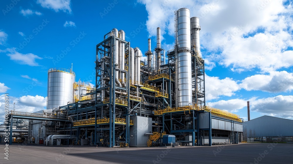 Industrial scene showcasing hydrogen in metal processing, reducing emissions in the steel ...