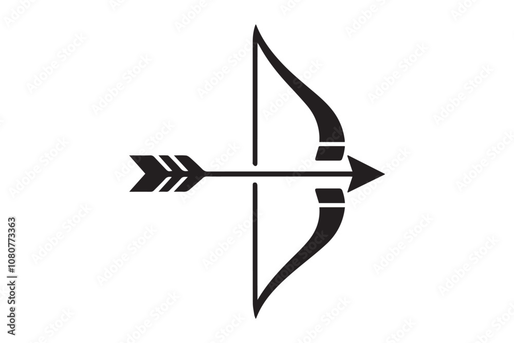 sword and arrow vector silhouette isolated in white background Stock ...