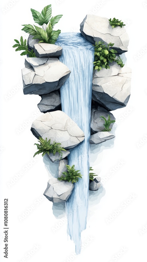 Side view vegetation sprite token single sheet, realistic video game ...