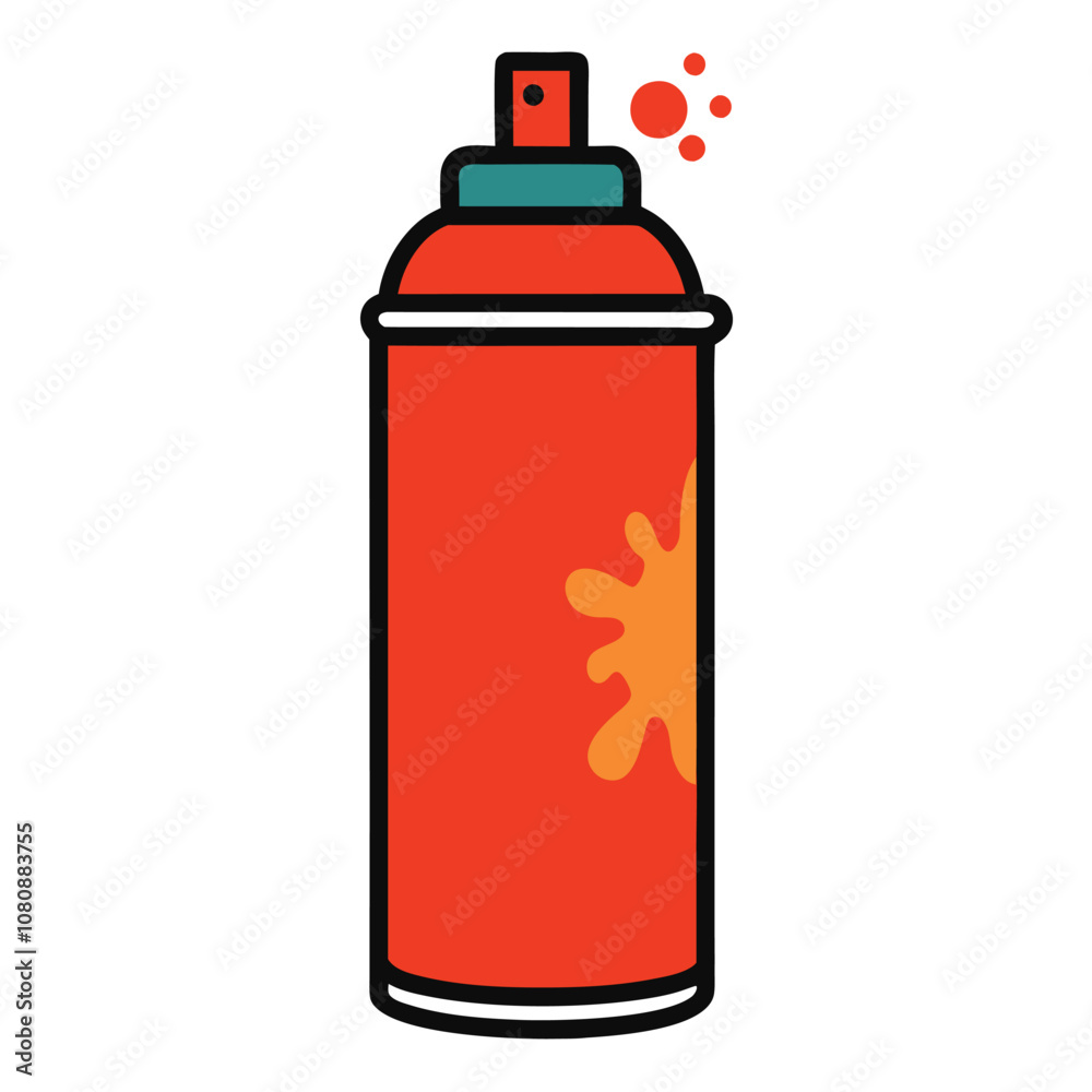 Cartoon Spray Paint Can Clipart Vector Stock Vector | Adobe Stock