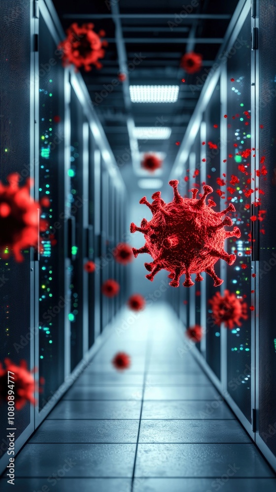 cybersecurity breach monitoring concept Concept of virus spread ...