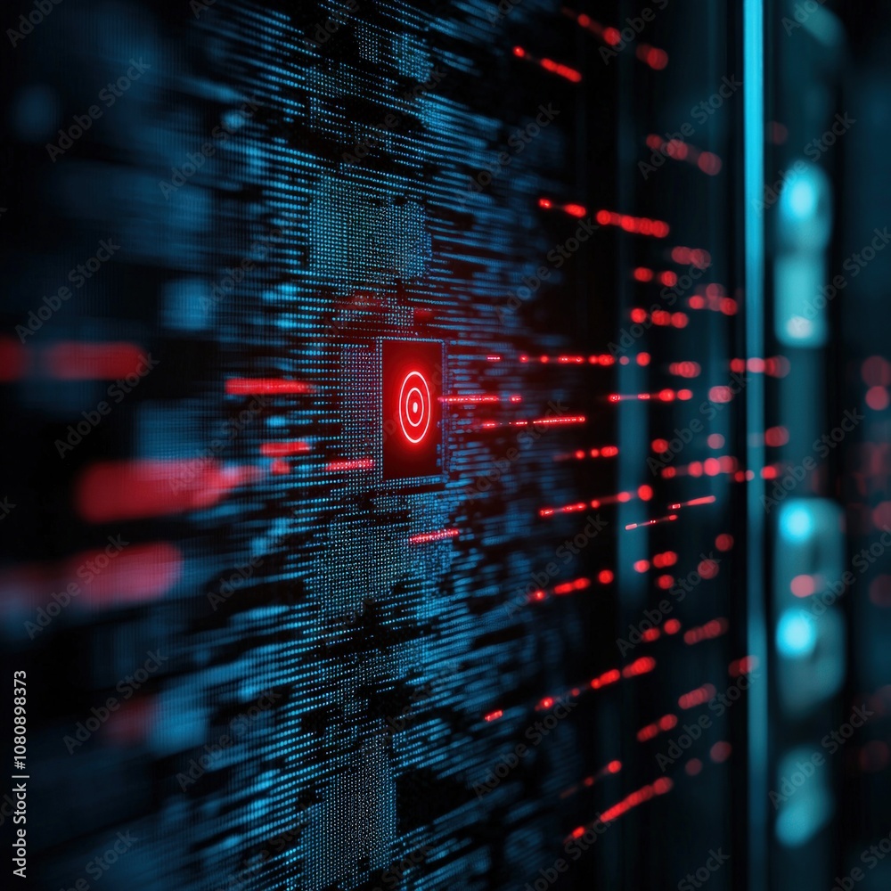 cybersecurity breach monitoring concept Biometric scanner ...