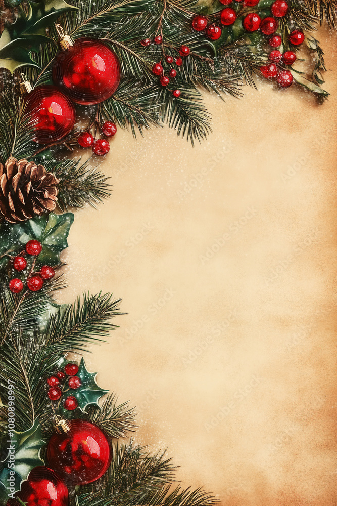 Elegant Christmas Restaurant Menu Featuring Festive Decorations and a ...