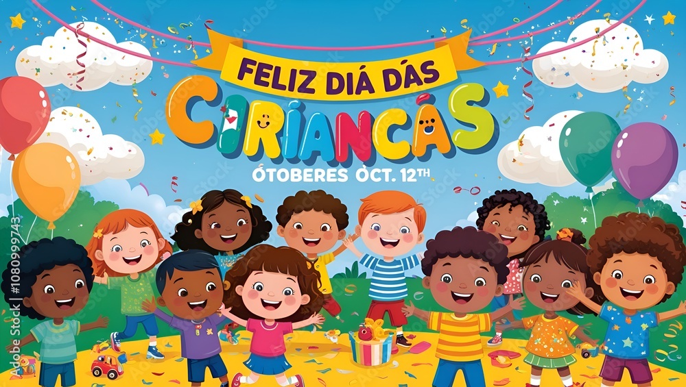 Happy Crianças Day. December 12th. Dia da criança. Crianças. Baby. Dia ...