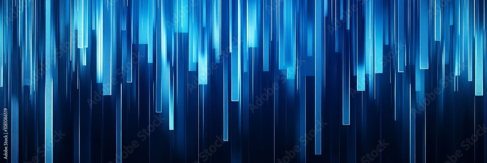 Abstract blue digital waveform background with vertical lines ...