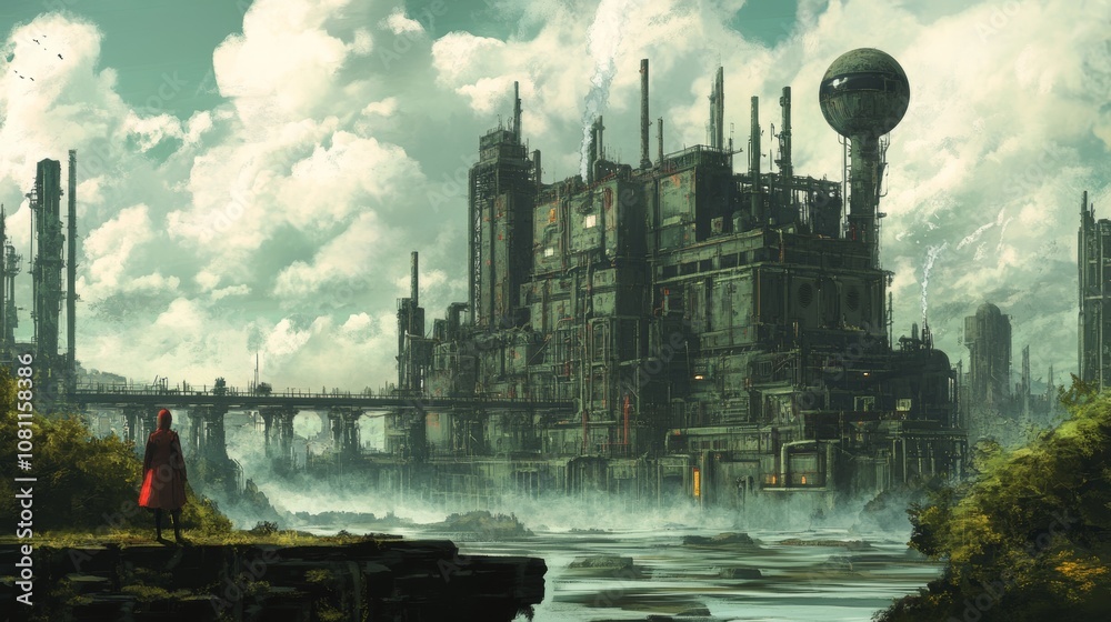 Abandoned Factory in a Fantasy Setting - Gloomy Afternoon Scene for DND ...