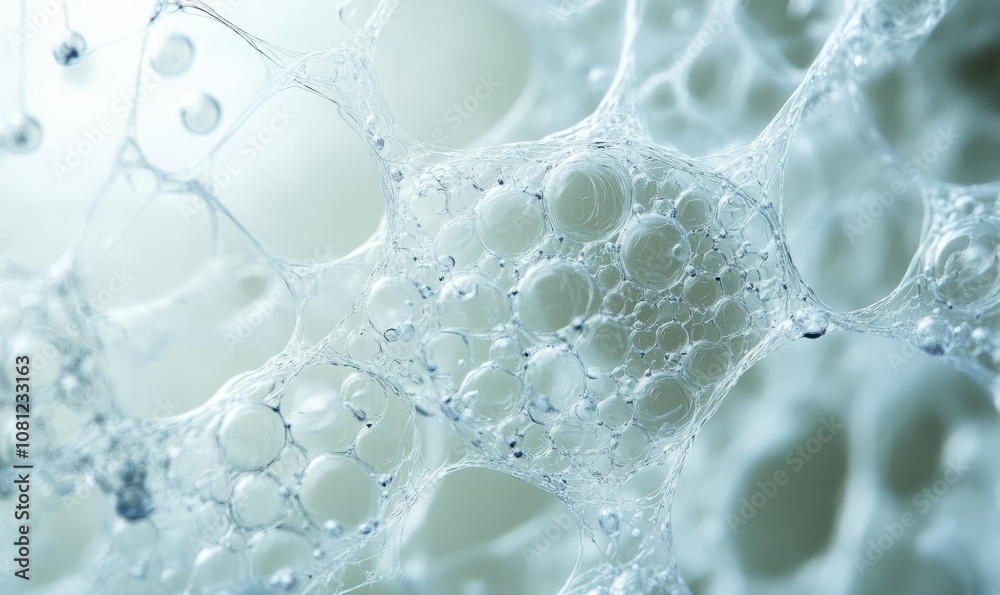 The macro image of proteins appears as individual small bubbles ...