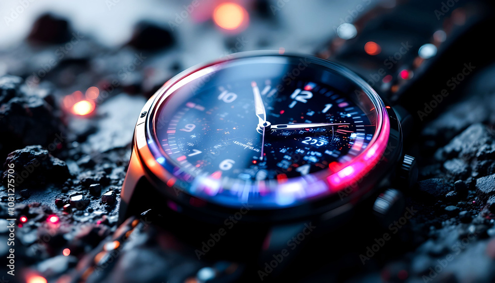 A watch or clock that displays changing colors instead of telling time ...