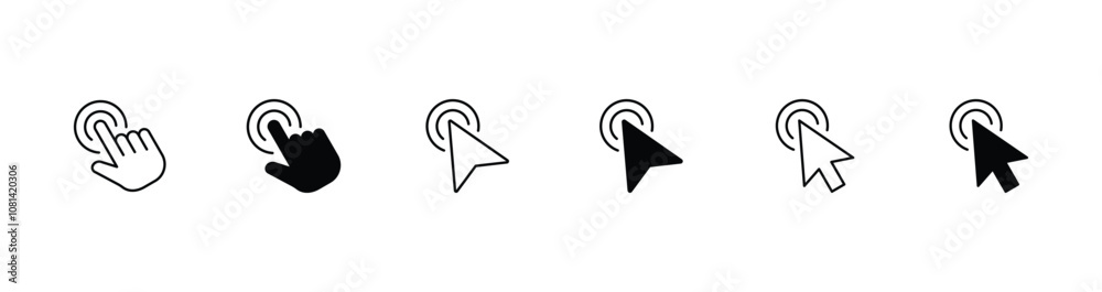 Mouse Cursors and Pointers icon set Stock Vector | Adobe Stock