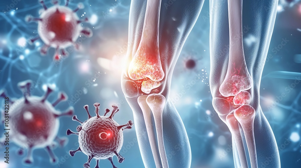 Detailed Medical Image of SLE Symptoms Highlighting Joint Inflammation ...