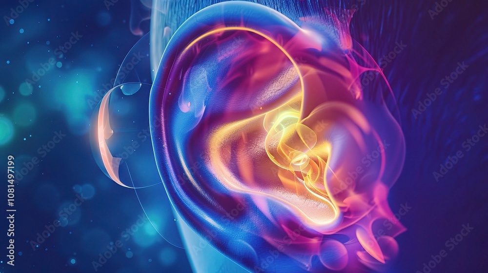 Otitis Media Scene - Earache, Redness, and Fluid in the Middle Ear. The ...