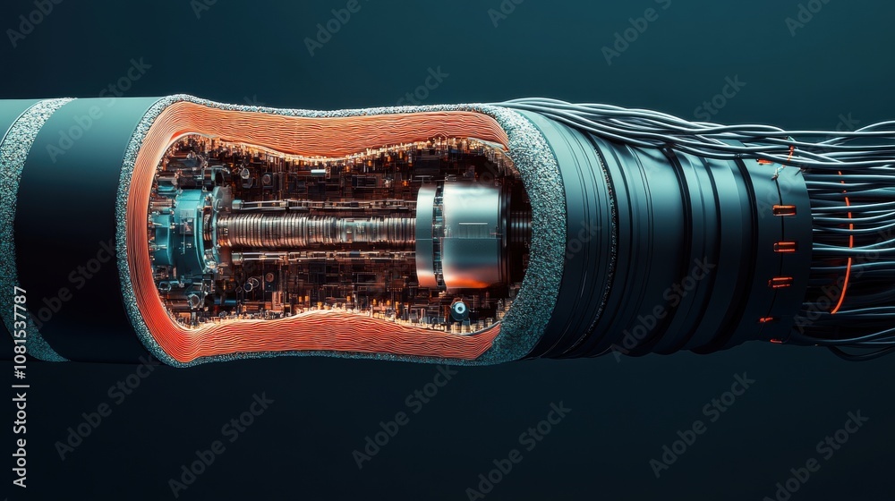 Educational Illustration of Cross Section Mechanics Featuring Intricate ...
