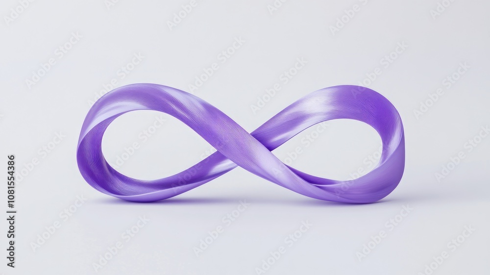 Infinity symbol in glossy purple, representing endlessness and ...