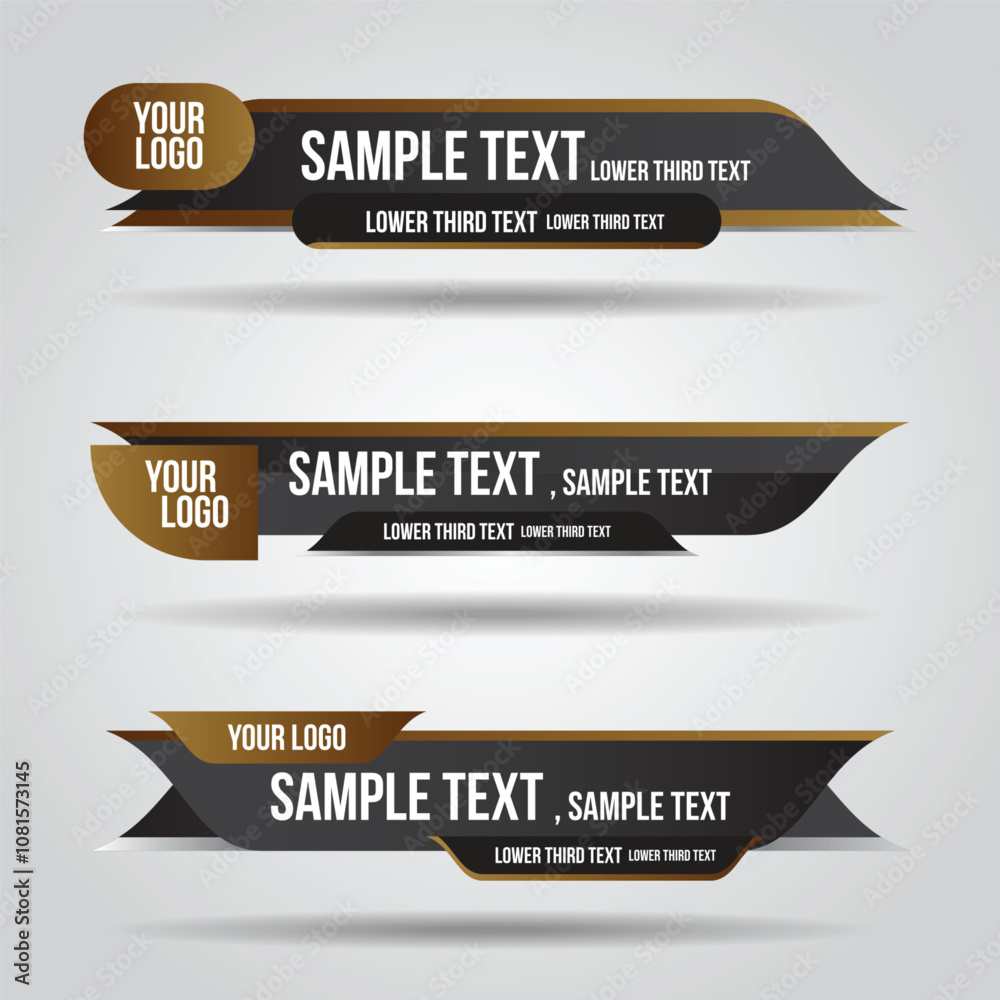 Lower thirds black and gold luxury grand premium award design template ...