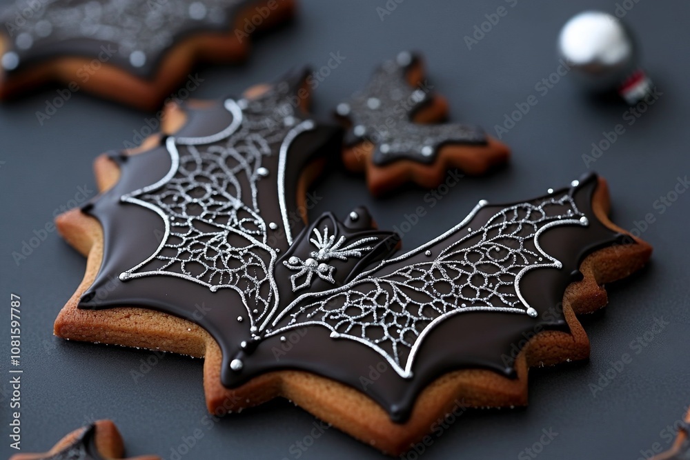 Gothic-style Christmas cookies with dark chocolate icing, lace-like ...