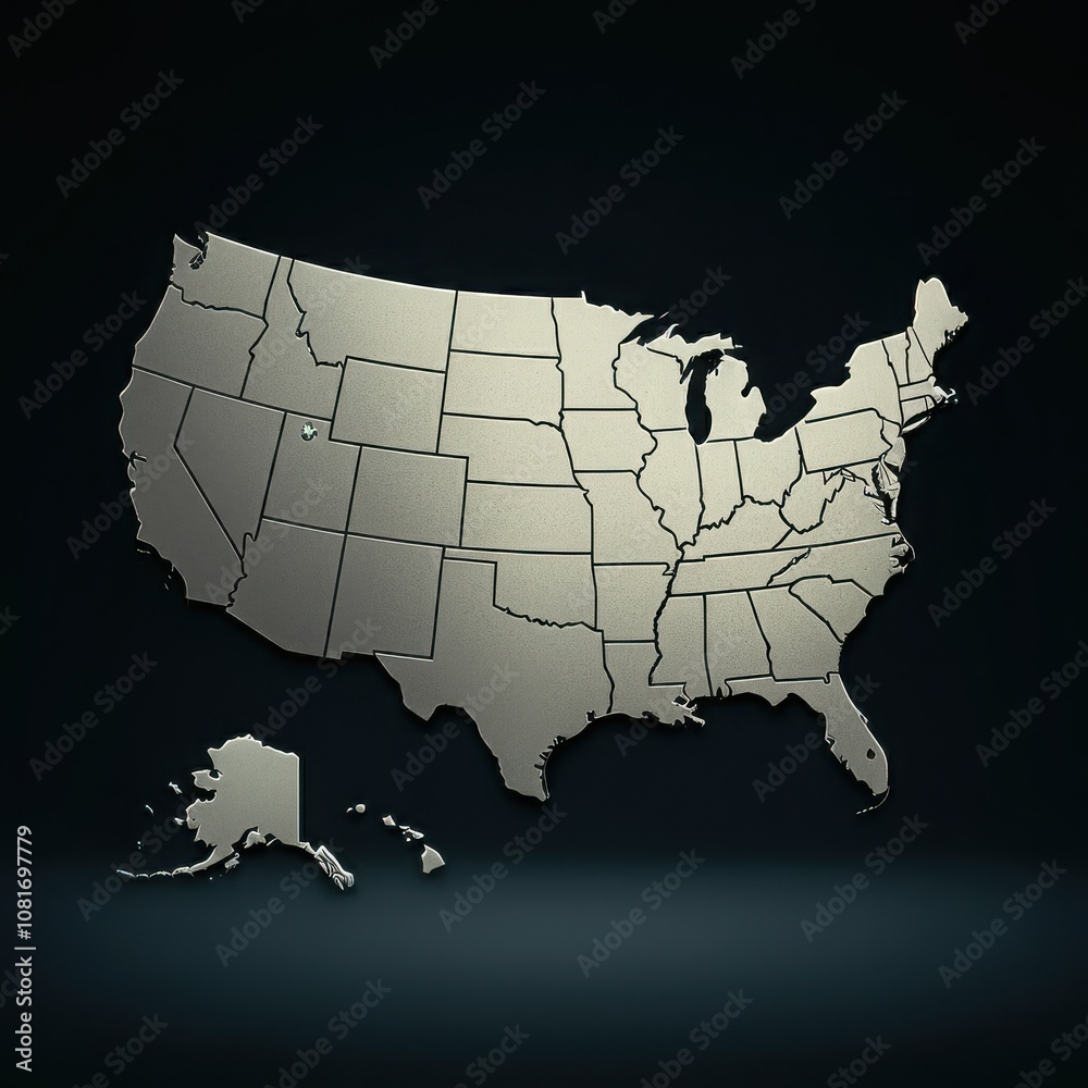 usa map of america, united States globe Showing State Borders and ...