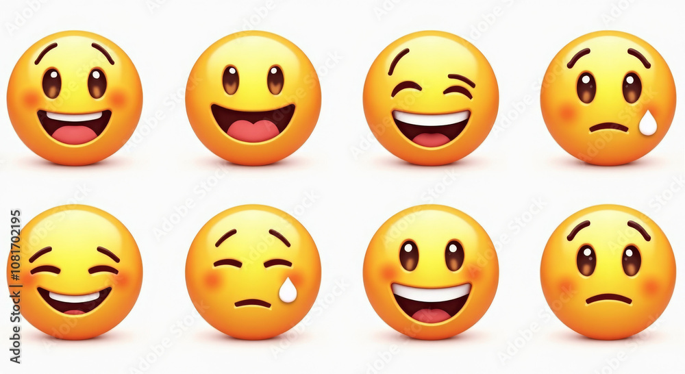 Collection of 3D Emoji Illustrations with Diverse Emotions and ...