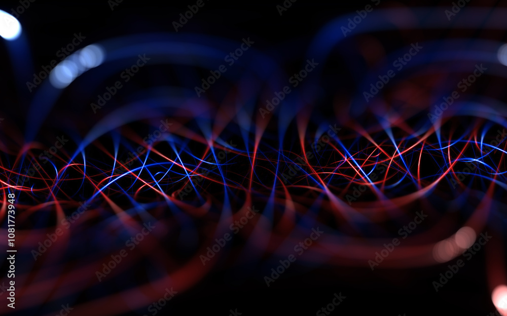 Field engineering. AI Artificial intelligence lines neural network ...