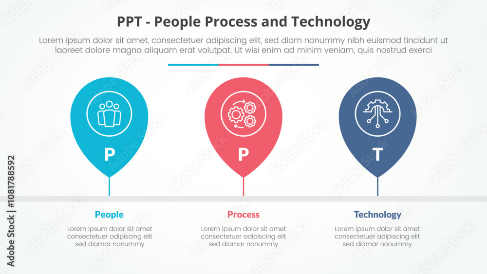 PPT framework infographic concept for slide presentation with pin ...