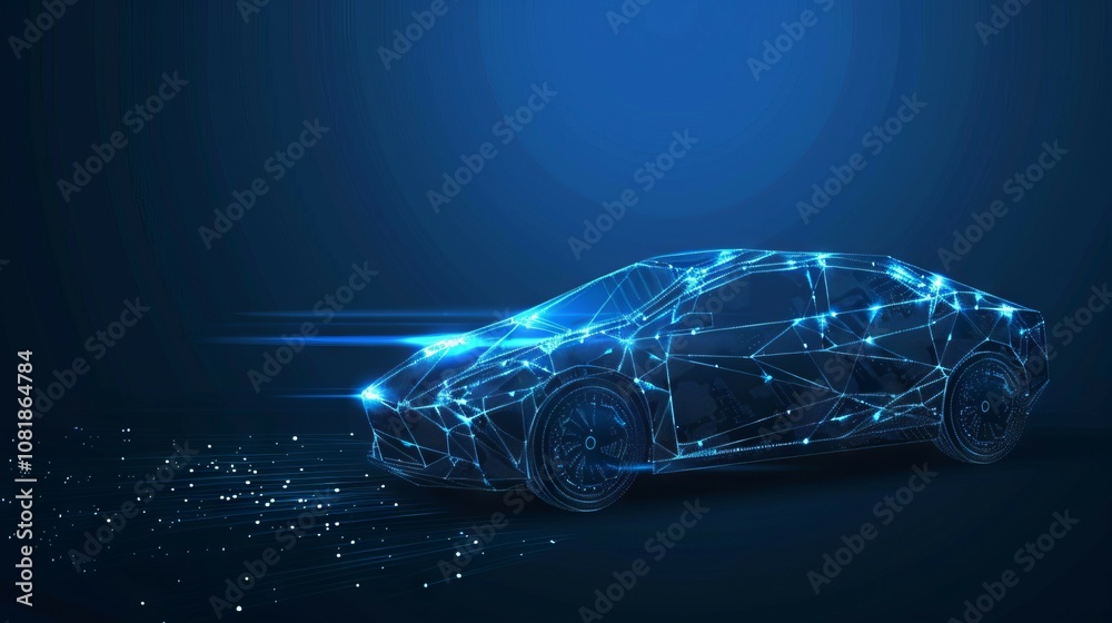 Digital car innovation. Futuristic vehicle design, representing ...