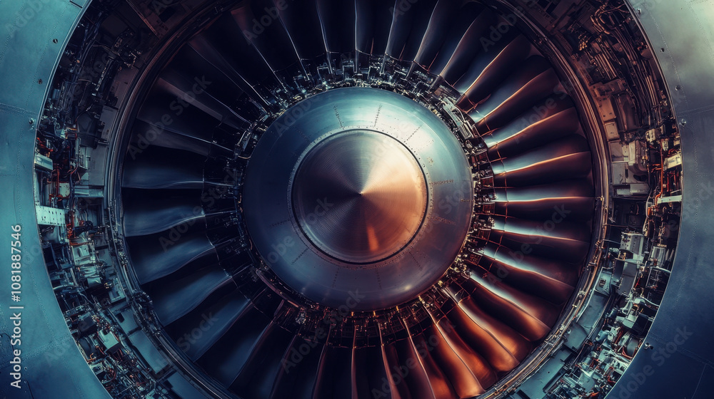 Stock-Foto „intricate design of jet engine showcases its individual ...