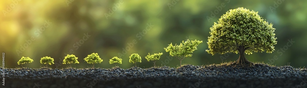 Foto Visualizing Growth and Maturity A Tree Blooming Through a Progress ...