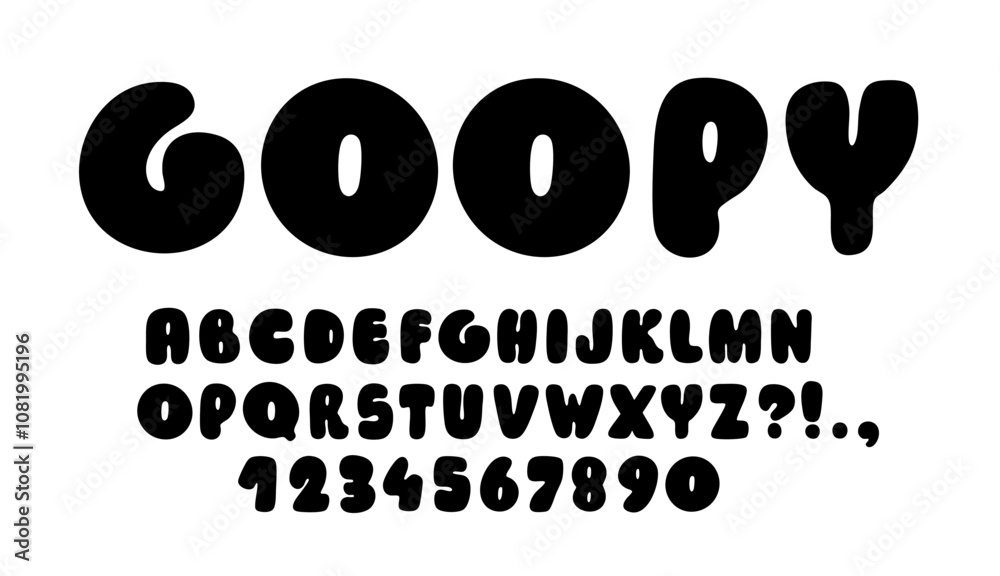 Bold bubble font. Bold typescript. Y2K alphabet. Groovy letters and ...