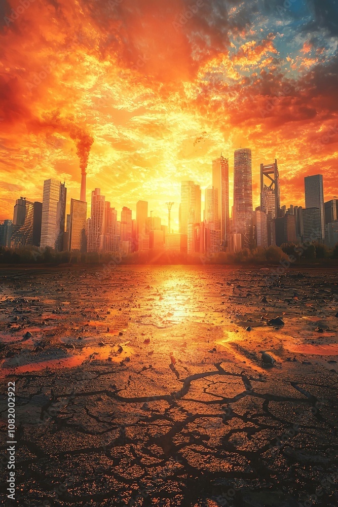 Global warming and climate change. chart of forecasted temperature rise ...