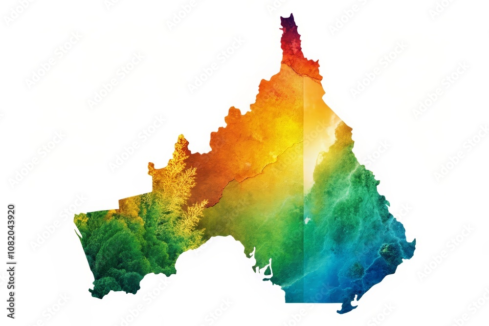 Queensland Map Vector Silhouette Illustration on White Background ...