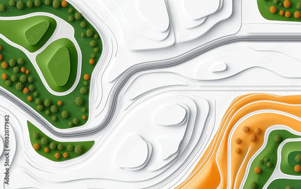 Precise architectural map of a metropolitan area, detailing ...