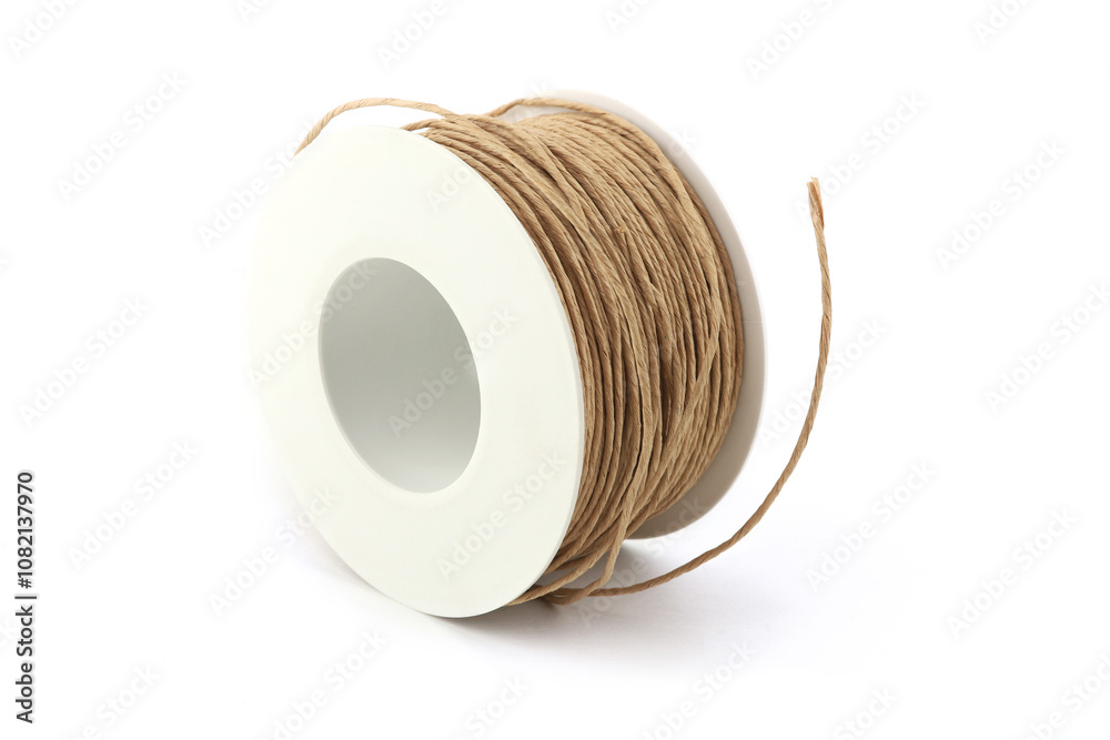Paper covered craft wire isolated on white background. Paper string ...