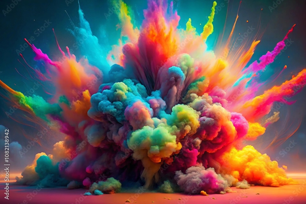 Color powder splash rainbow background paint holi smoke colour . Powder ...