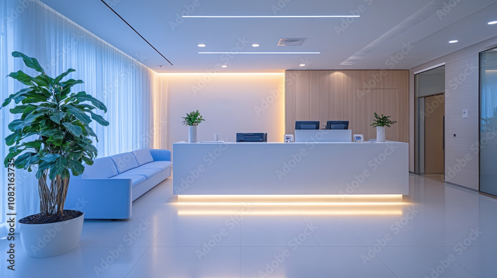 Hospital patient reception areas with separate areas for information ...