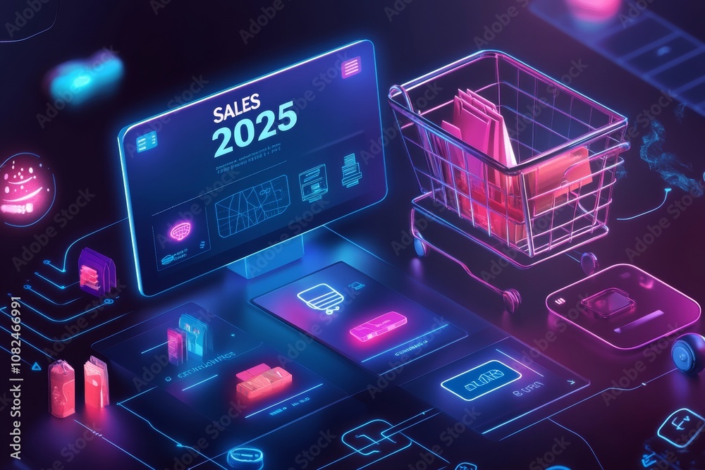 Digital Sales Dashboard for 2025 with Interactive Shopping Cart and ...