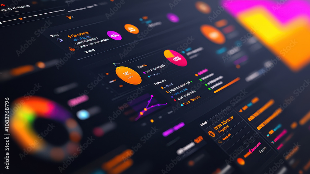 sleek and modern data dashboard design featuring vibrant charts and ...