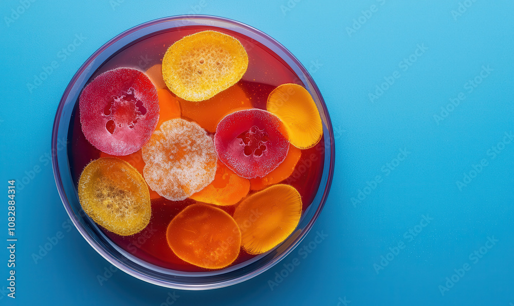 Vibrant Agar Plate Displaying Fungal Colony Growth in Petri Dish Stock ...