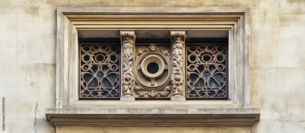 Vintage style window opening showcasing intricate detailing reminiscent ...