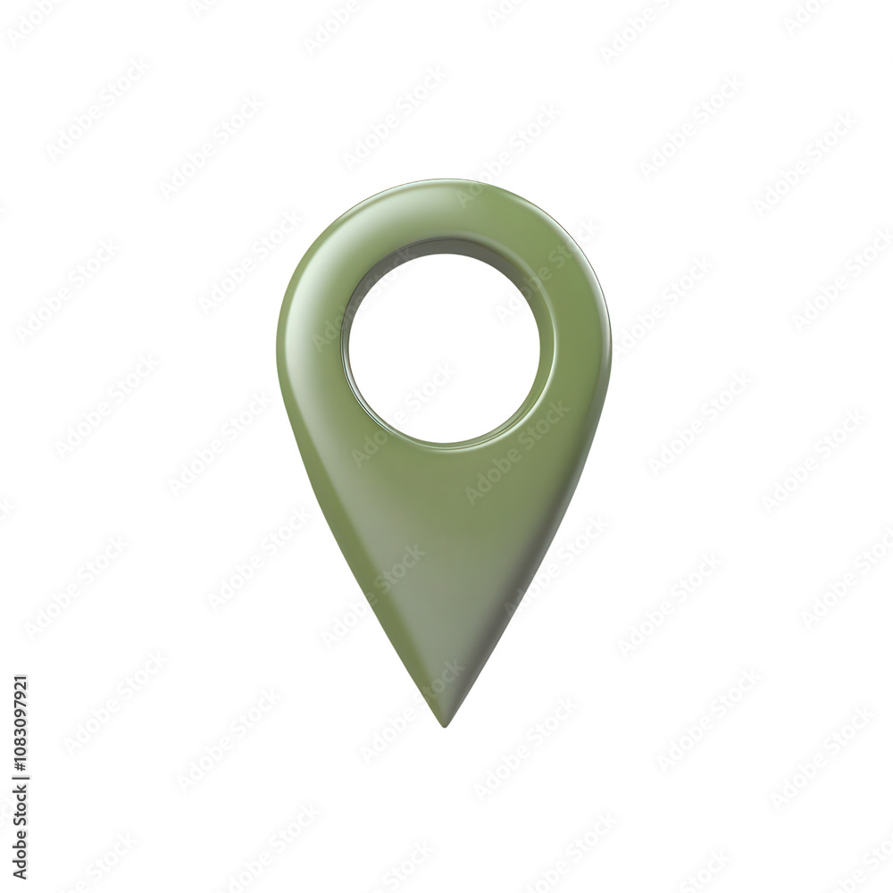 green pin location icons, map address location markers, sage green ...