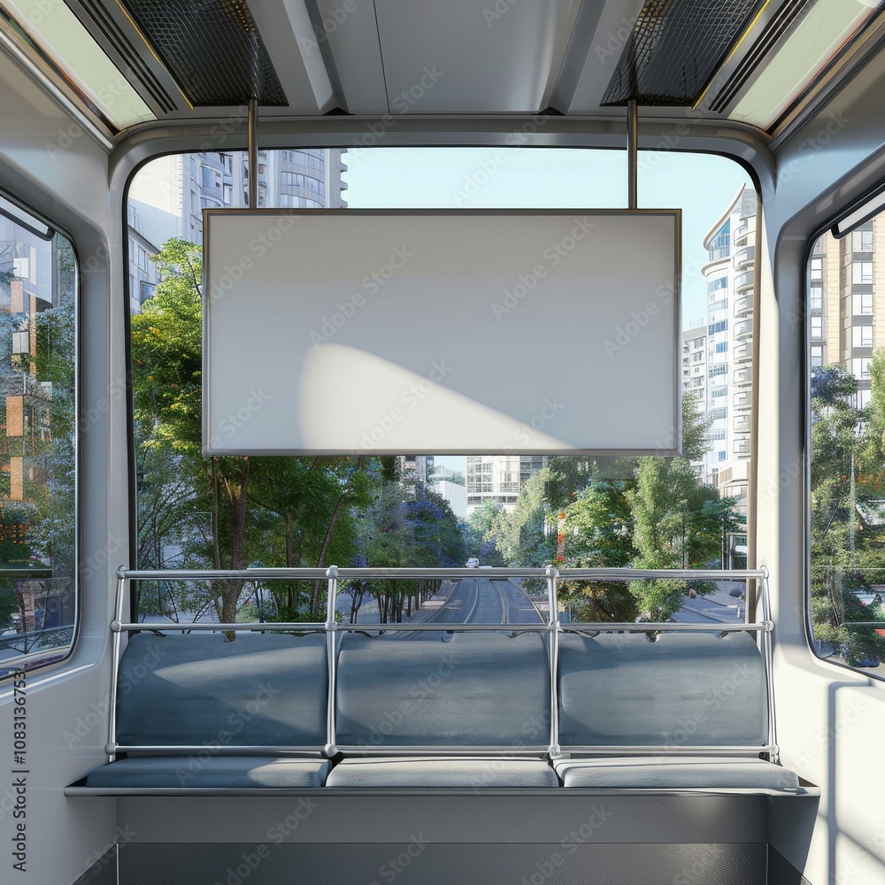 Mockup Billboard Inside Modern Tram Interior Ideal for Subtle and ...